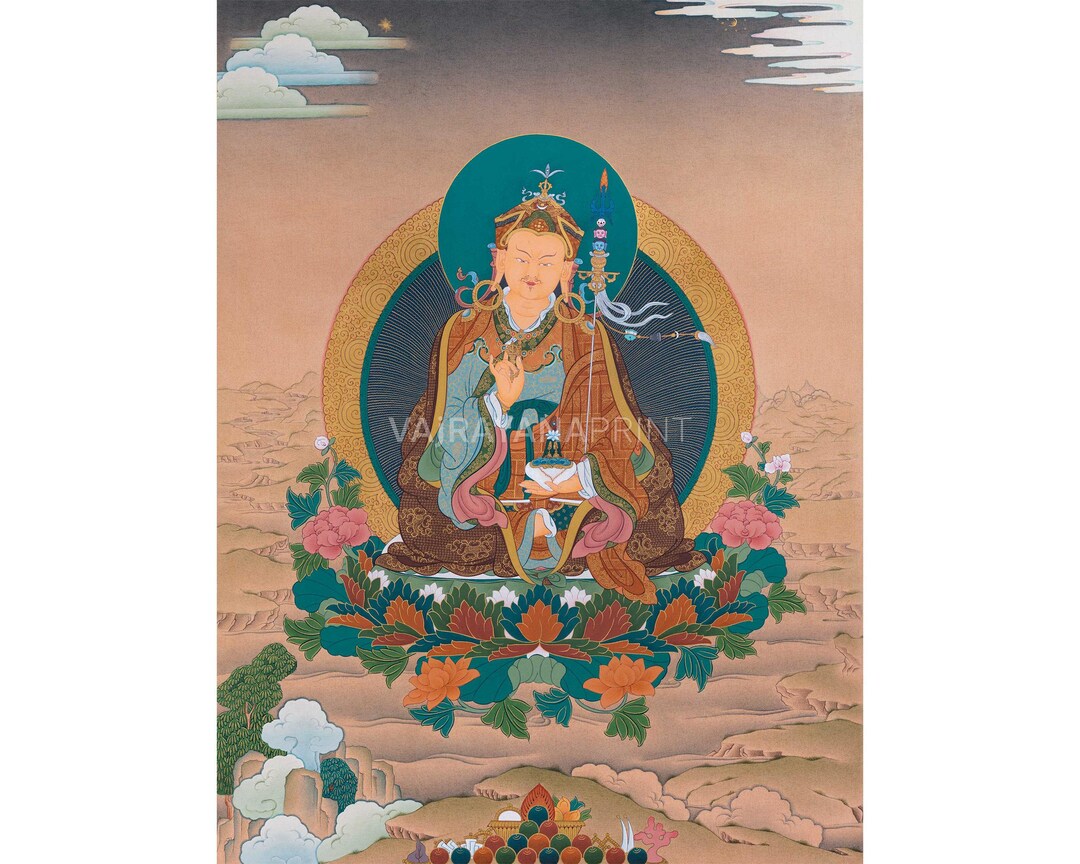 Thangka Print of Lotus-born Master | Guru Rinpoche Canvas Art for ...