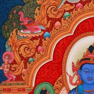 Vajrasattva Thangka Print | Dorje Sempa Meditation Artwork | Sacred ...