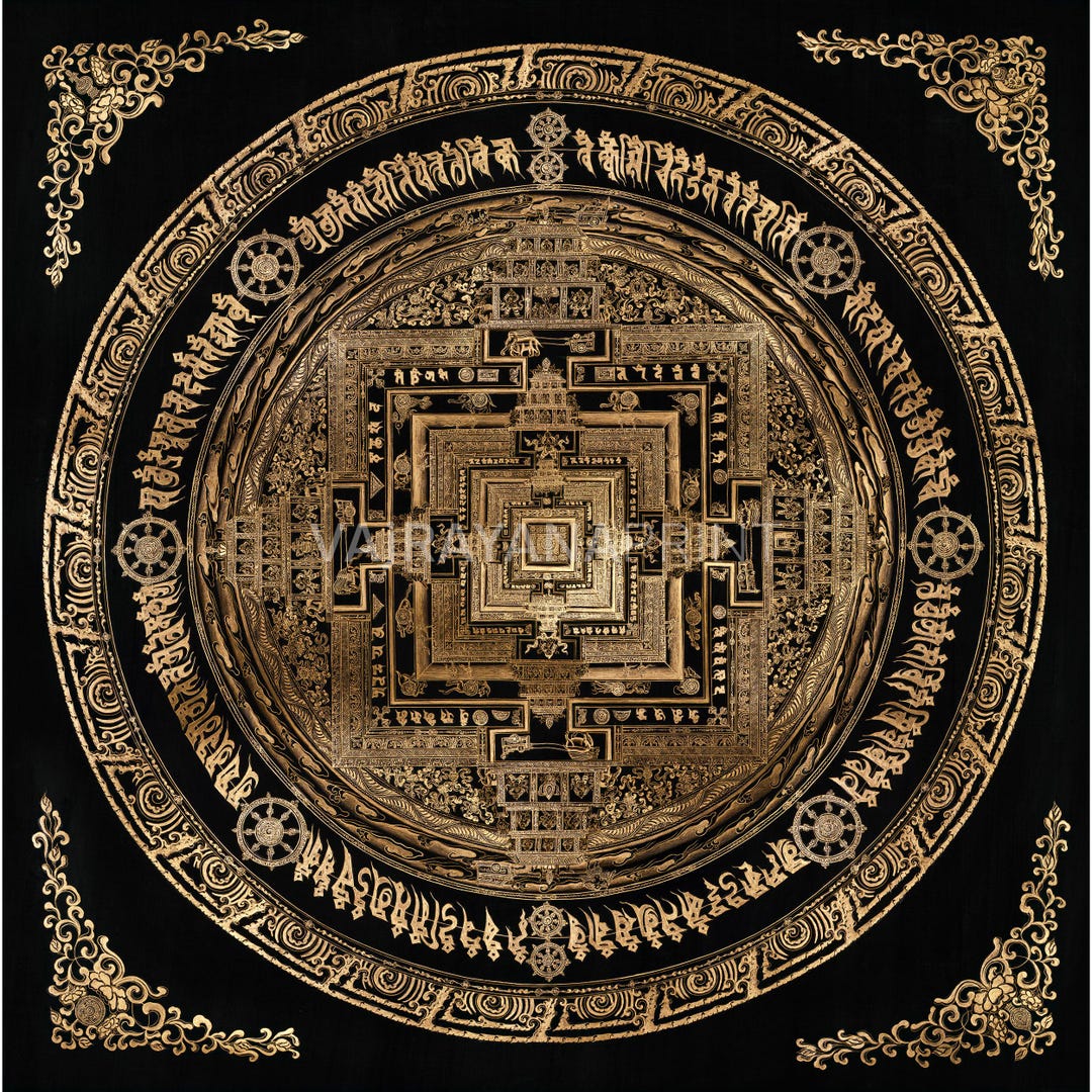 Kalachakra Mandala Print | Wheel of Time and Cosmic Harmony | Mandala ...