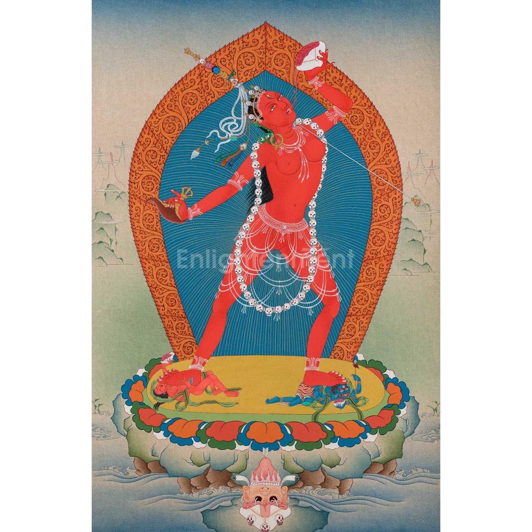 Vajrayogini Dakini Art, Tibetan Buddhist Goddess Vajrayogini Thangka ...