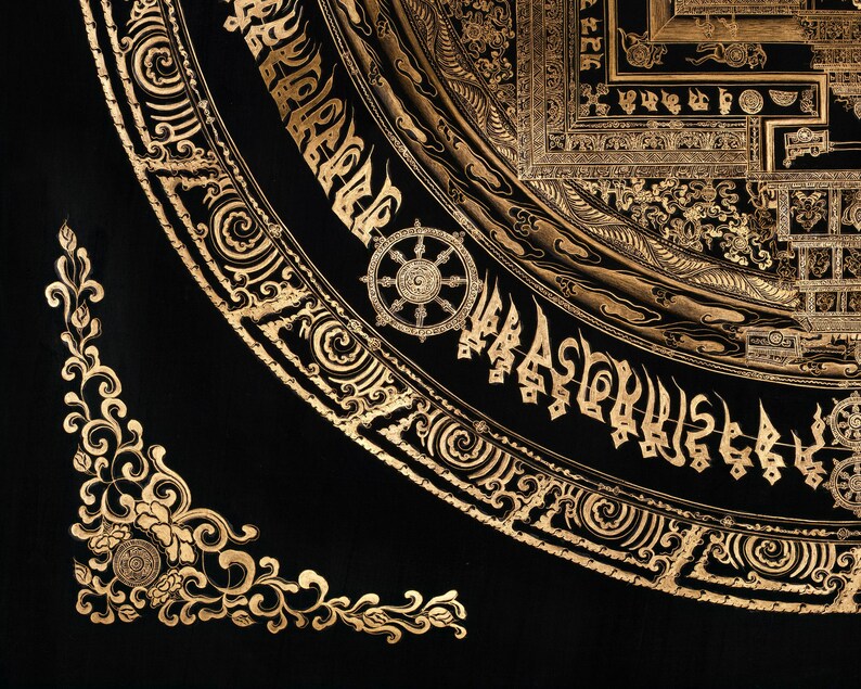 Kalachakra Mandala Print | Wheel of Time and Cosmic Harmony | Mandala ...