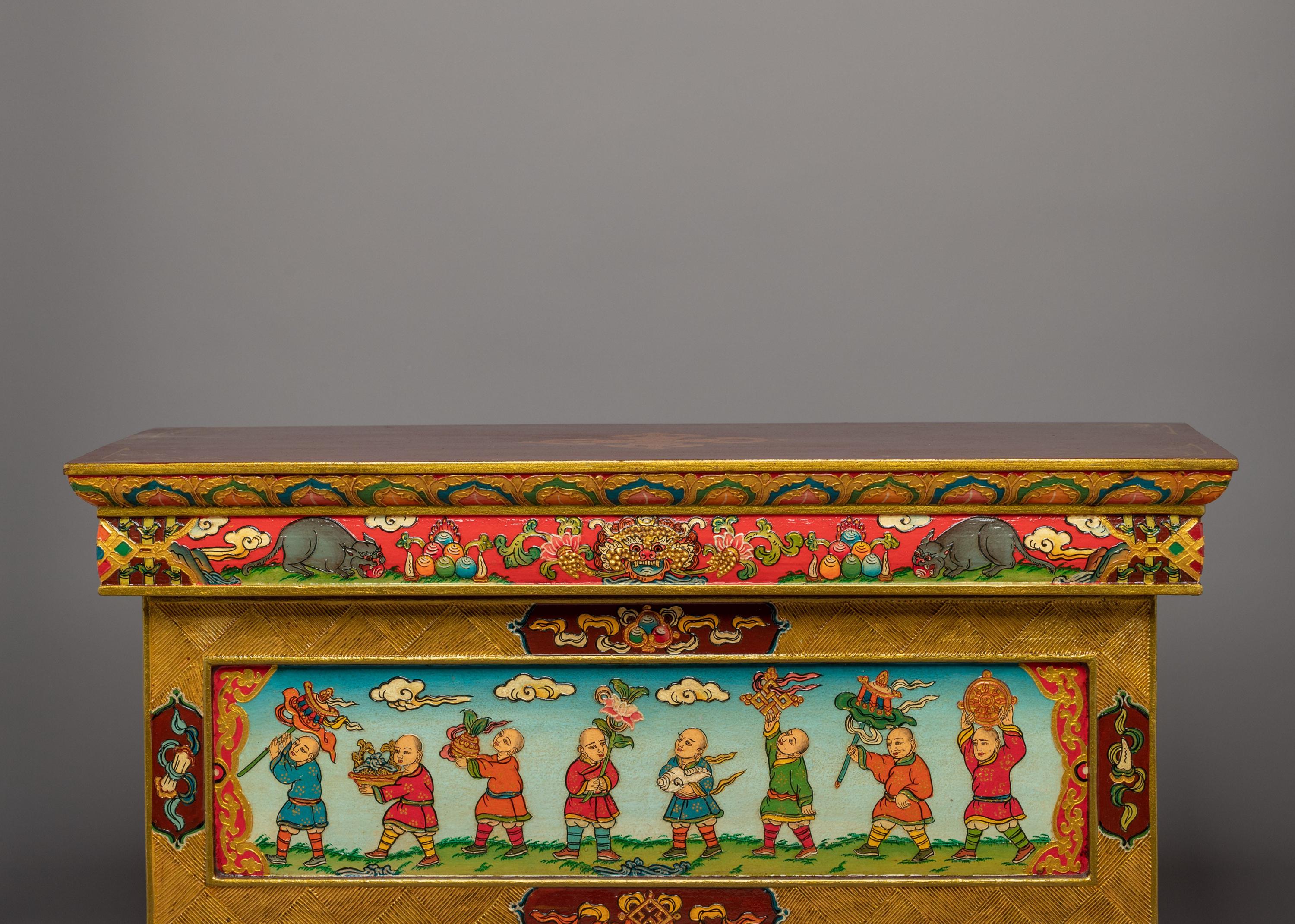 Hand-carved Tibetan Table (chokchi) | Foldable Altar Table - Etsy