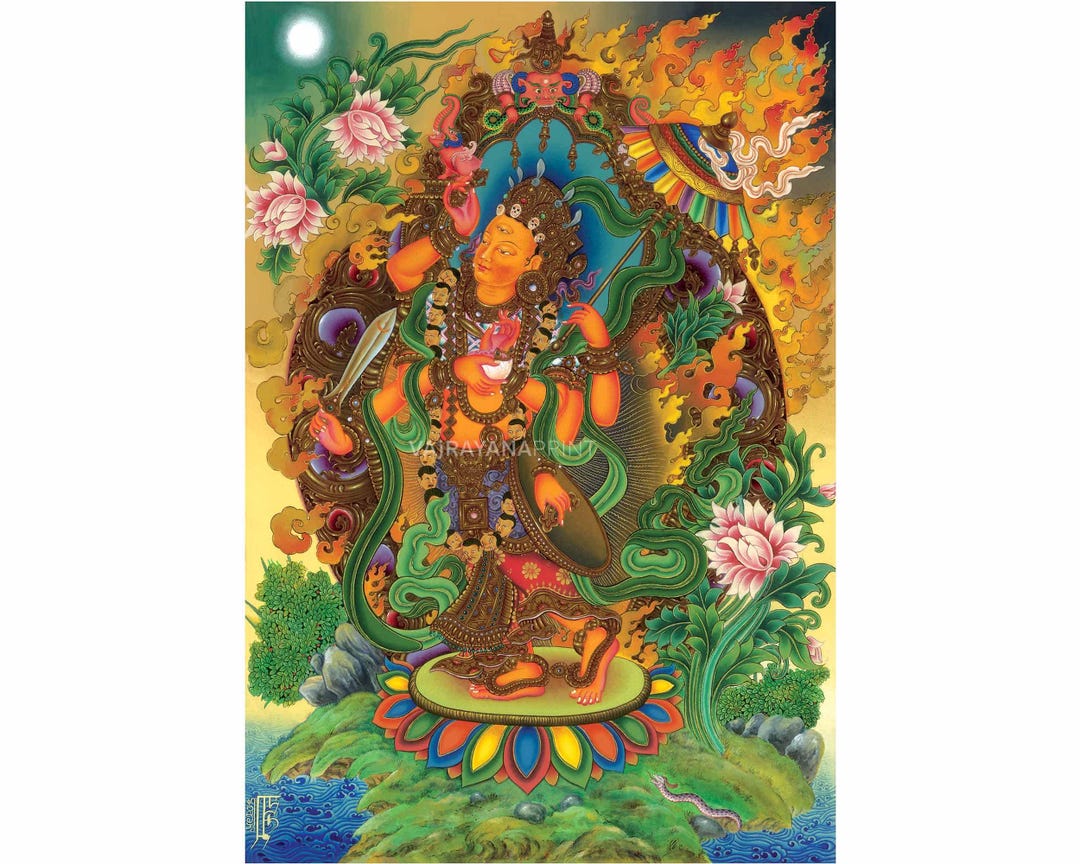 Indrani or Indrayani Thangka Print | Tibetan Buddhism | Large Canvas ...