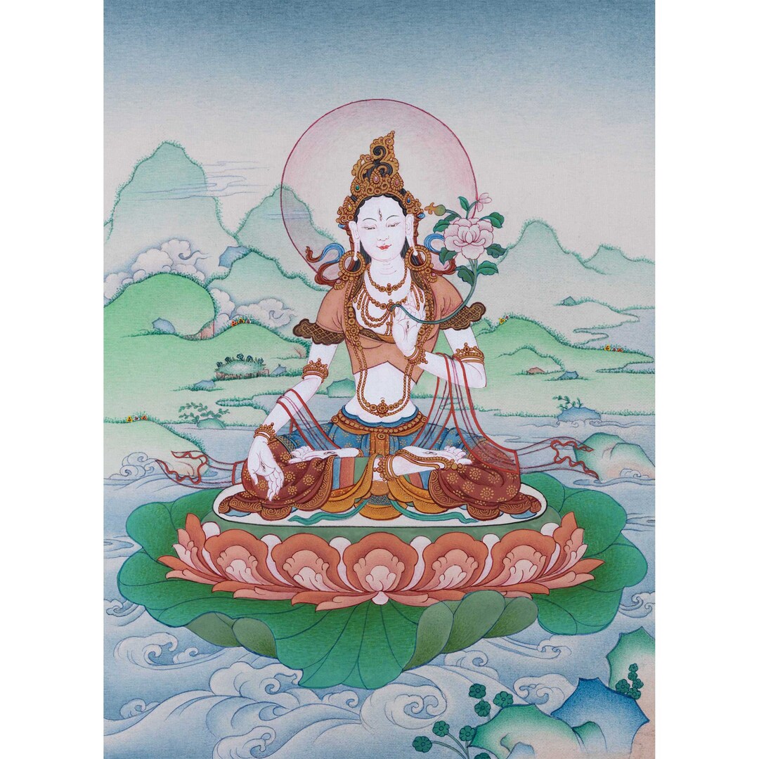 Ready to Hang Silk Frame Brocade Tara Thangka, Long Life and Healing ...