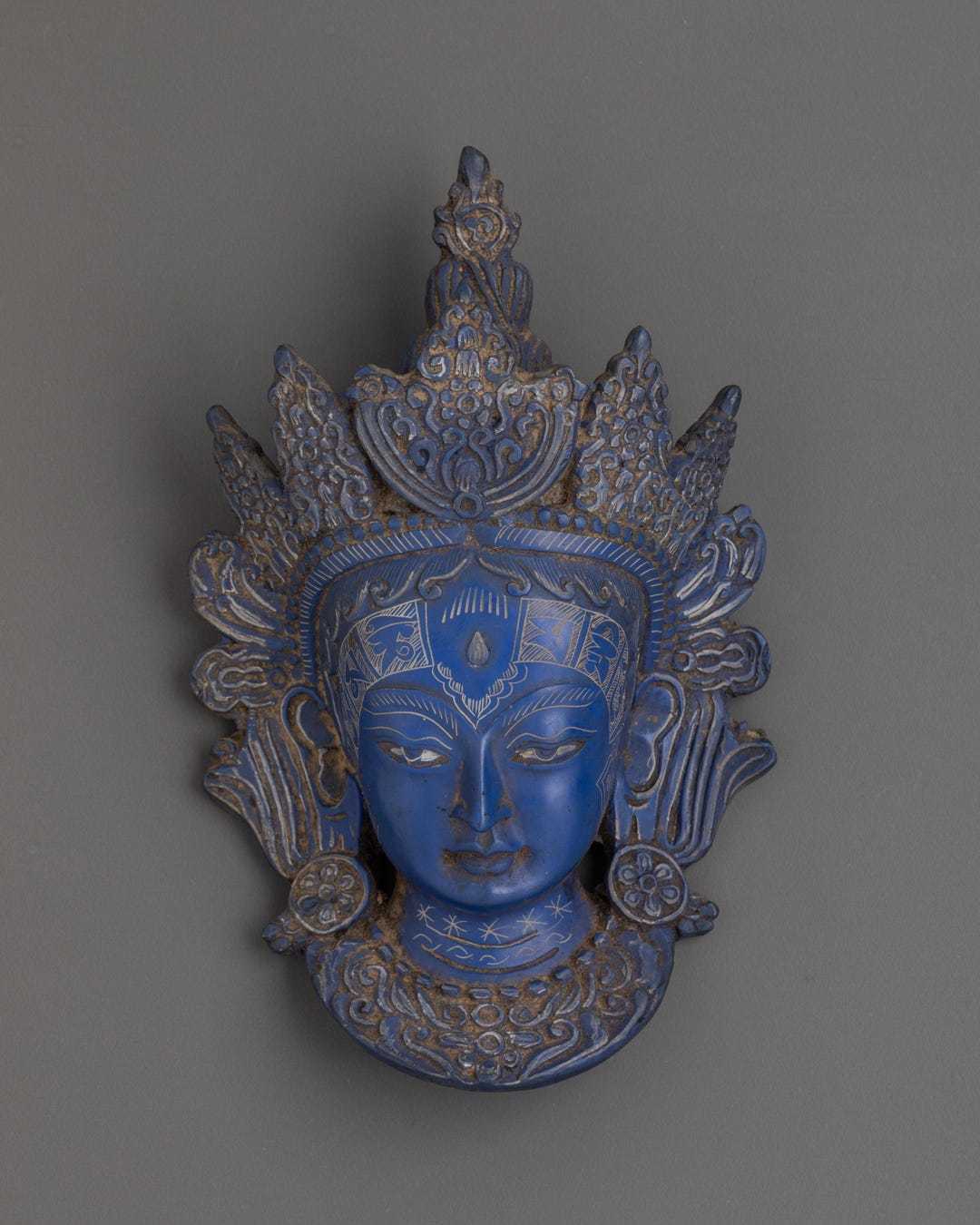 Buddhist Protector Mask Wall Hanging | Handcrafted Ceramic Spiritual ...