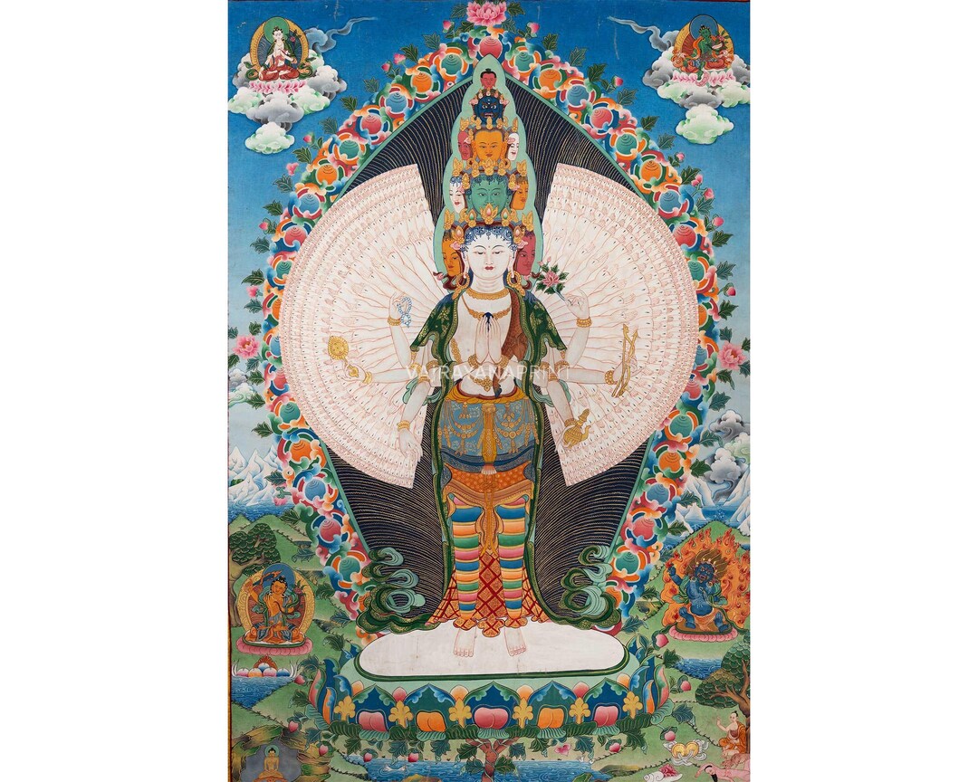Avalokiteshvara 1000 Arms Form Depicted in High-quality Giclee Print ...