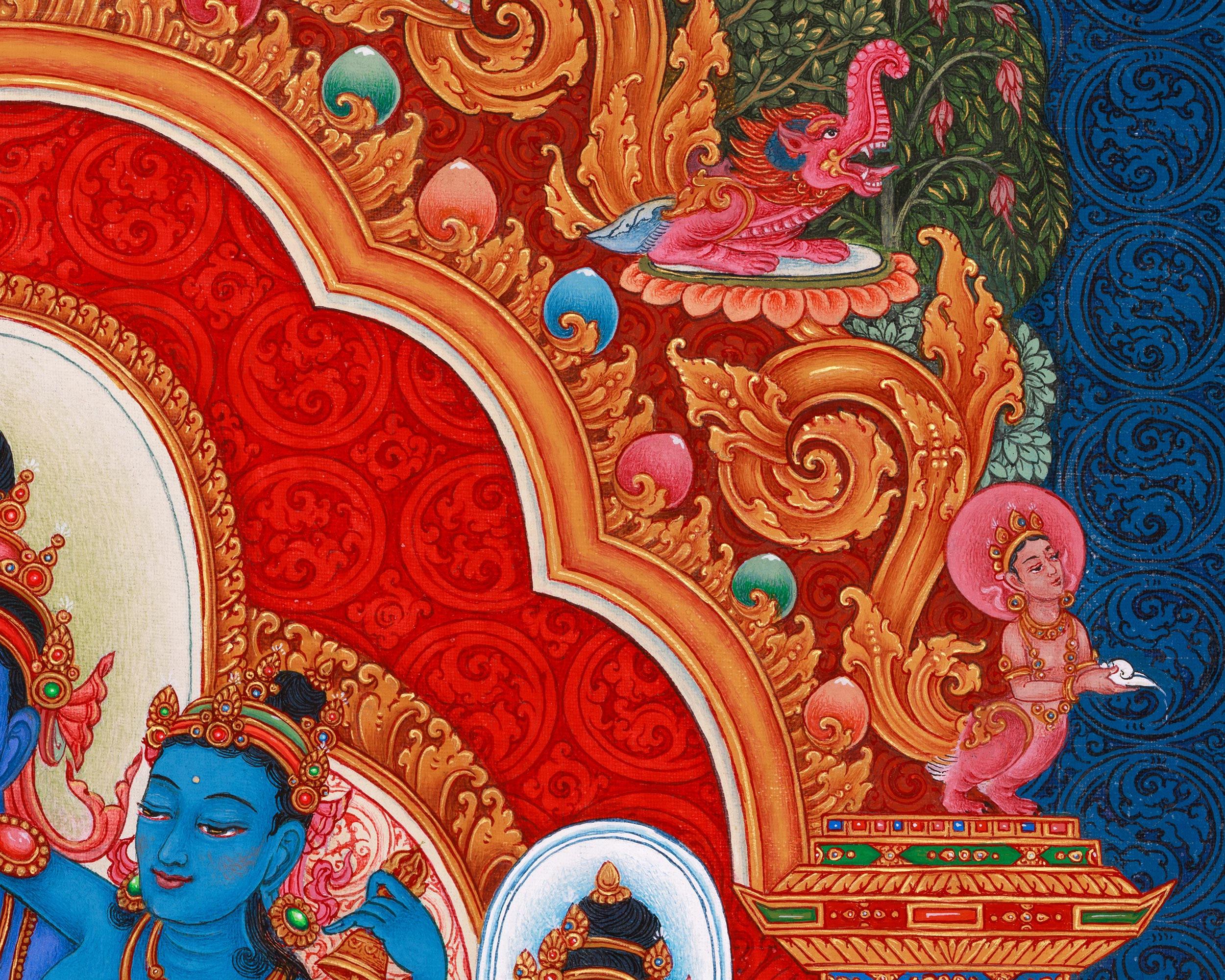 Vajrasattva Thangka Print | Dorje Sempa Meditation Artwork | Sacred ...
