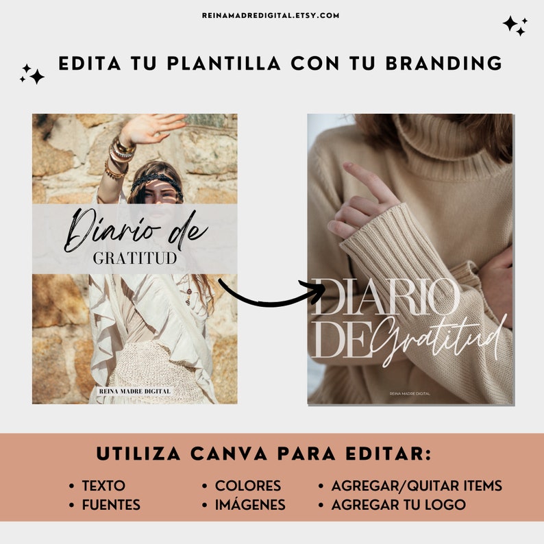 Diario de Gratitud en Español Planificador diario de agradecimiento ...