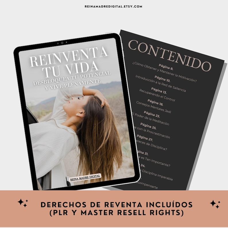 Reinventa tu Vida, Derechos de reventa, Mentalidad para el éxito, emprendedores, Mujeres, PLR ...