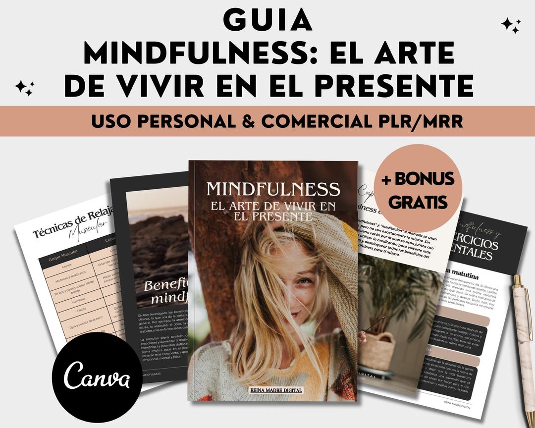 Mindfulness Editable Cuaderno Plantilla de Canva Derechos de Reventa ...