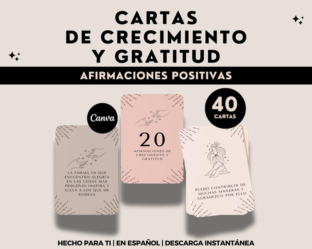 Tarjetas de Gratitud y Afirmaciones Positivas Imprimibles Baraja de ...