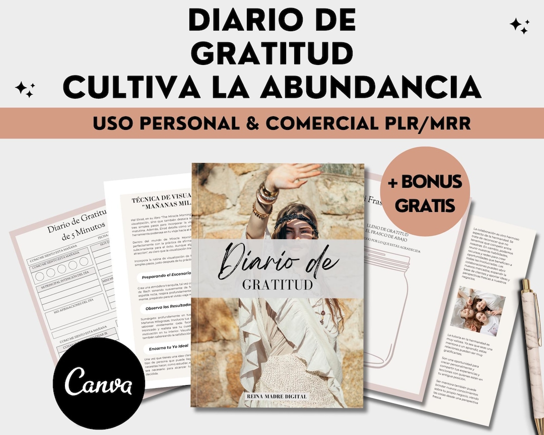 Diario de Gratitud en Español Planificador diario de agradecimiento ...