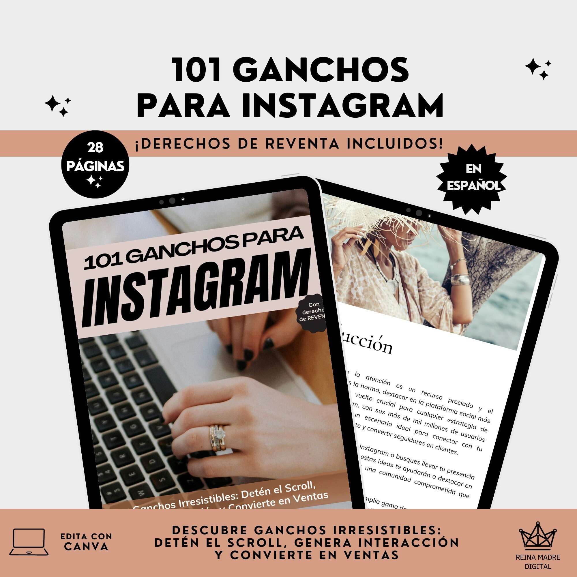 101 Ganchos Para Instagram Que Convierten | Editable Con Canva | Lead ...