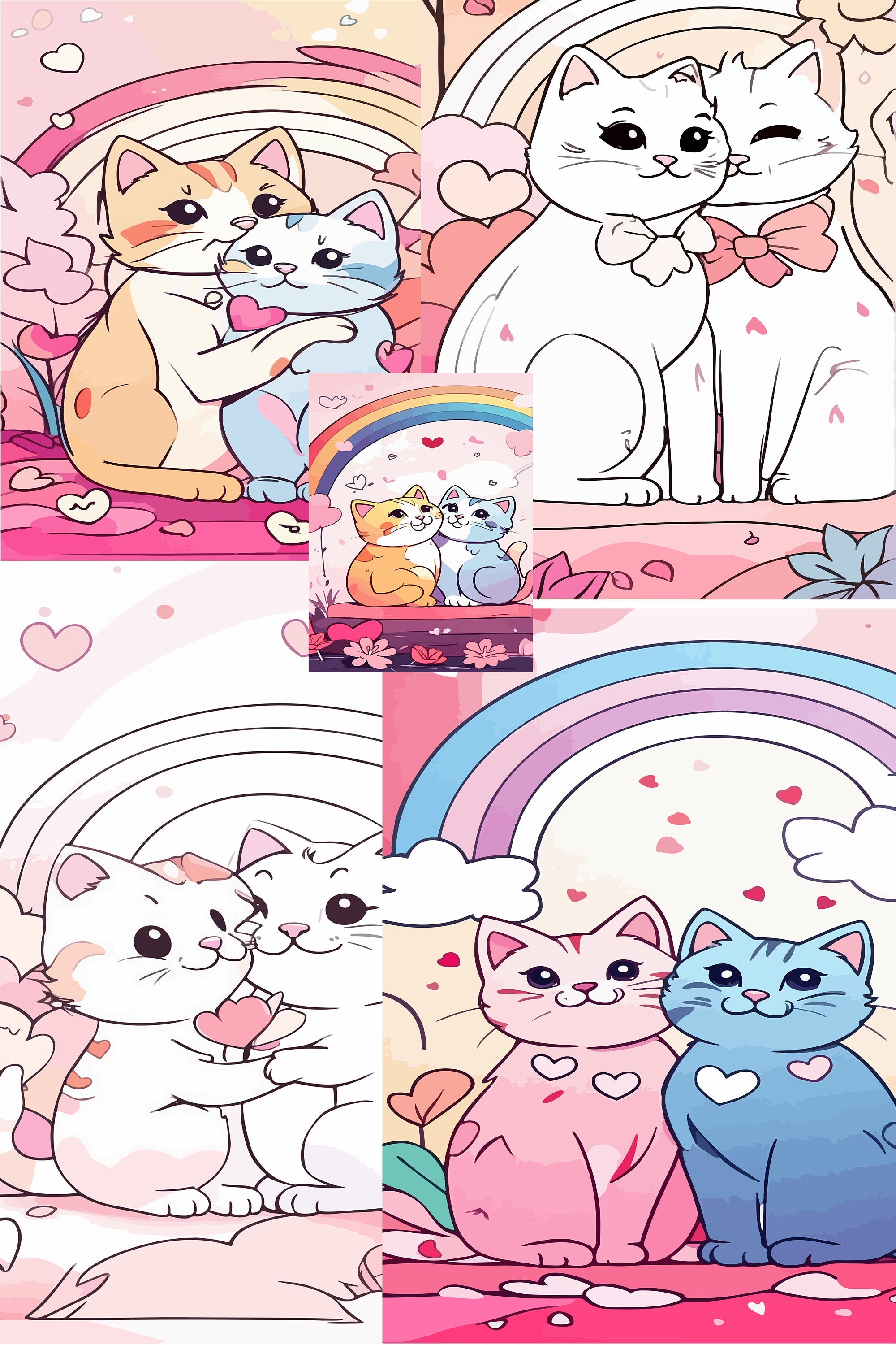 High-resolution Anime Cartoon Cat Images in PNG Format, Extra Vibrant ...
