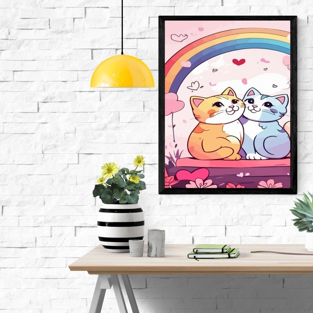 High-resolution Anime Cartoon Cat Images in PNG Format, Extra Vibrant ...