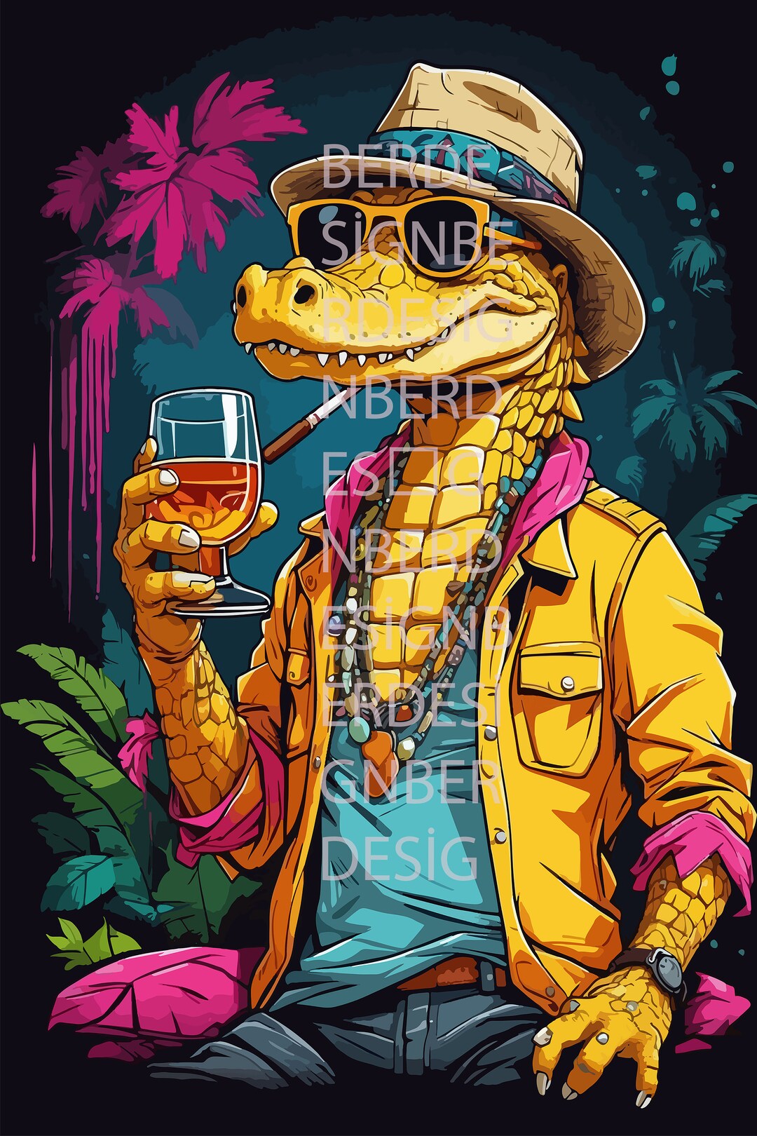 Yellow Crocodile, Jpg,jpeg,png Digital Art,printable Art,digital Print ...