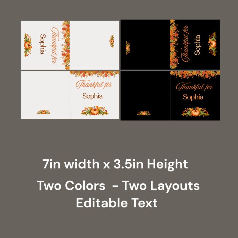 Editable Thanksgiving Place Card Template Canva Printable Friendsgiving ...