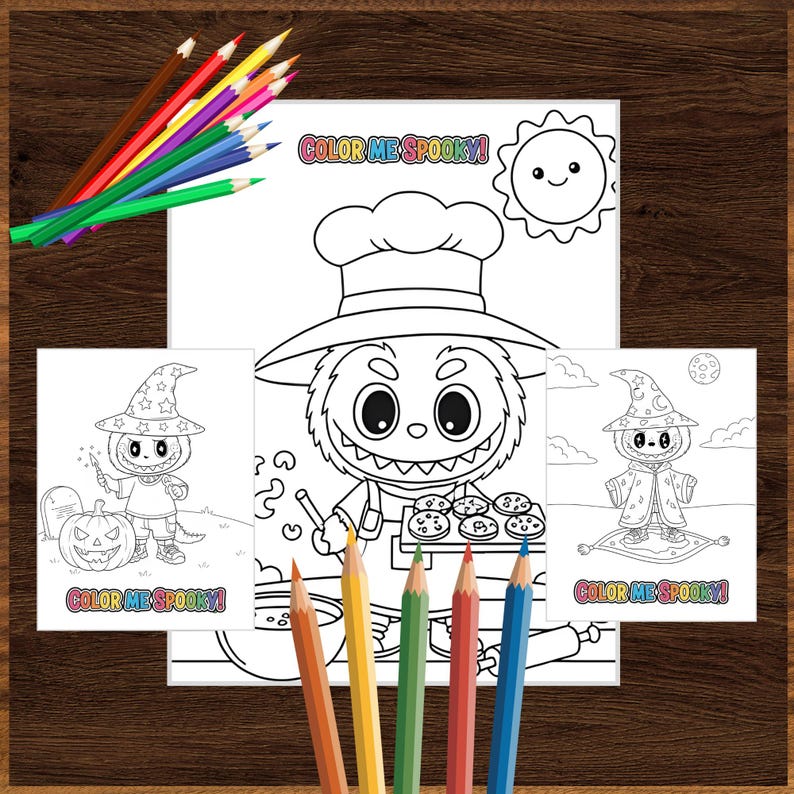 Kawaii Halloween Coloring Pages | 20 Spooky Monsters | Kids & Adults ...