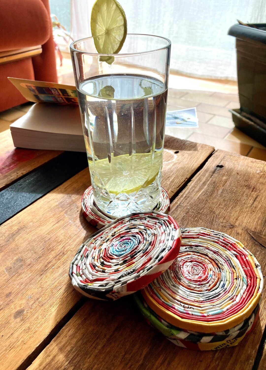 Original Recycled Paper Coasters, Set of 6. - Etsy UK