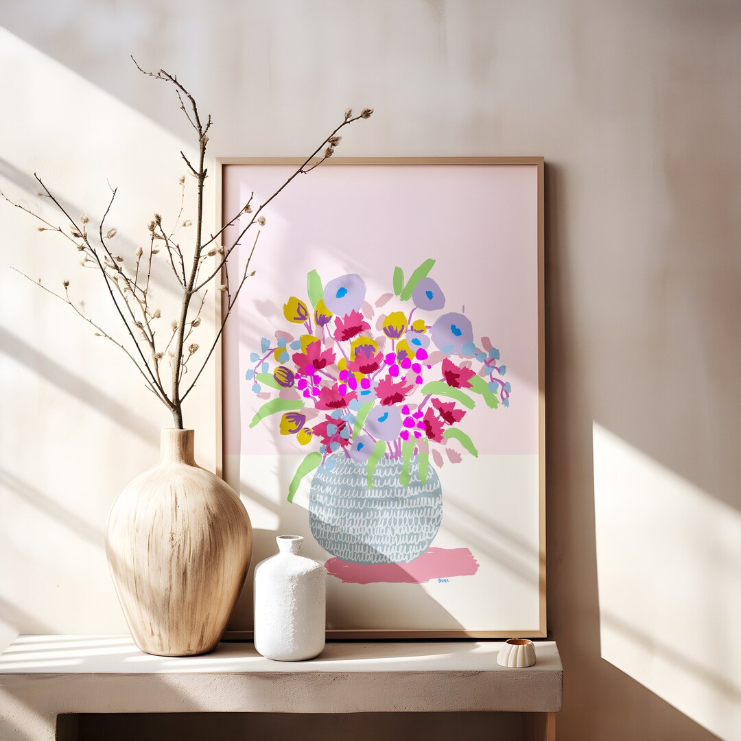 Art Print-abstract Flower Print, Floral Digital Art, Colorful Home ...