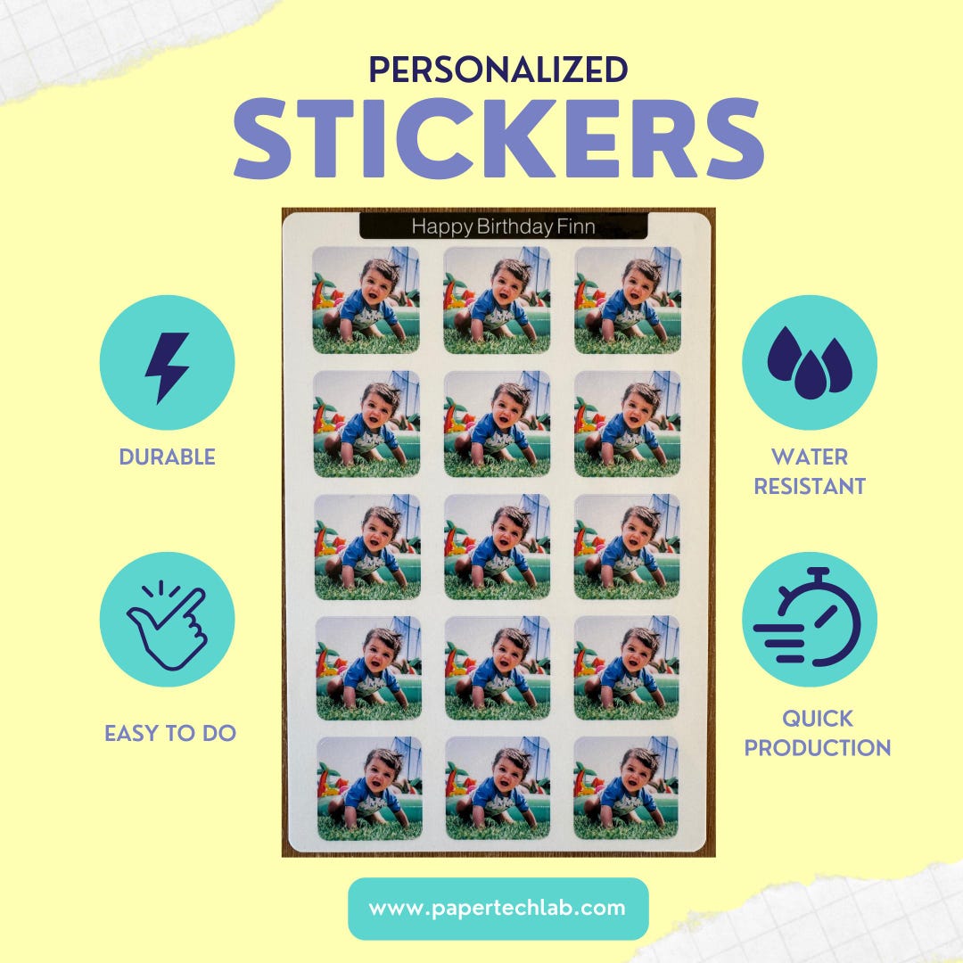 Custom Square Stickers, Personalized Sticker Sheets, Same Image ...