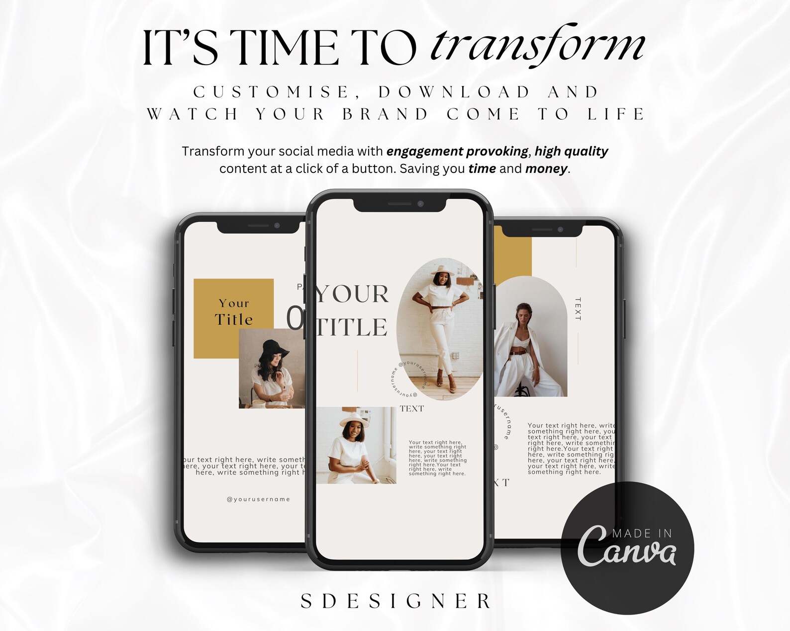 Neutral MINIMALIST Canva Templates Pack | Elegant Sophisticated ...