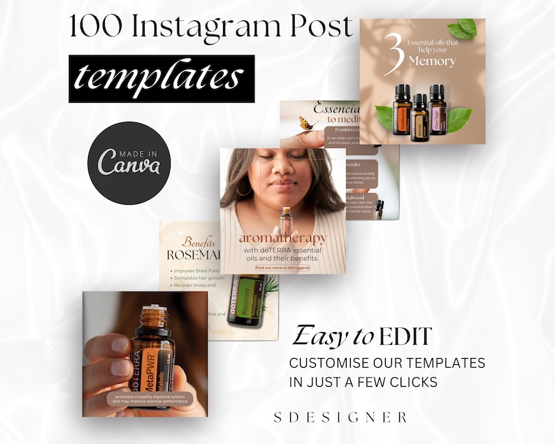 Doterra Instagram Post Templates | Canva Editable (digital Download) - Etsy