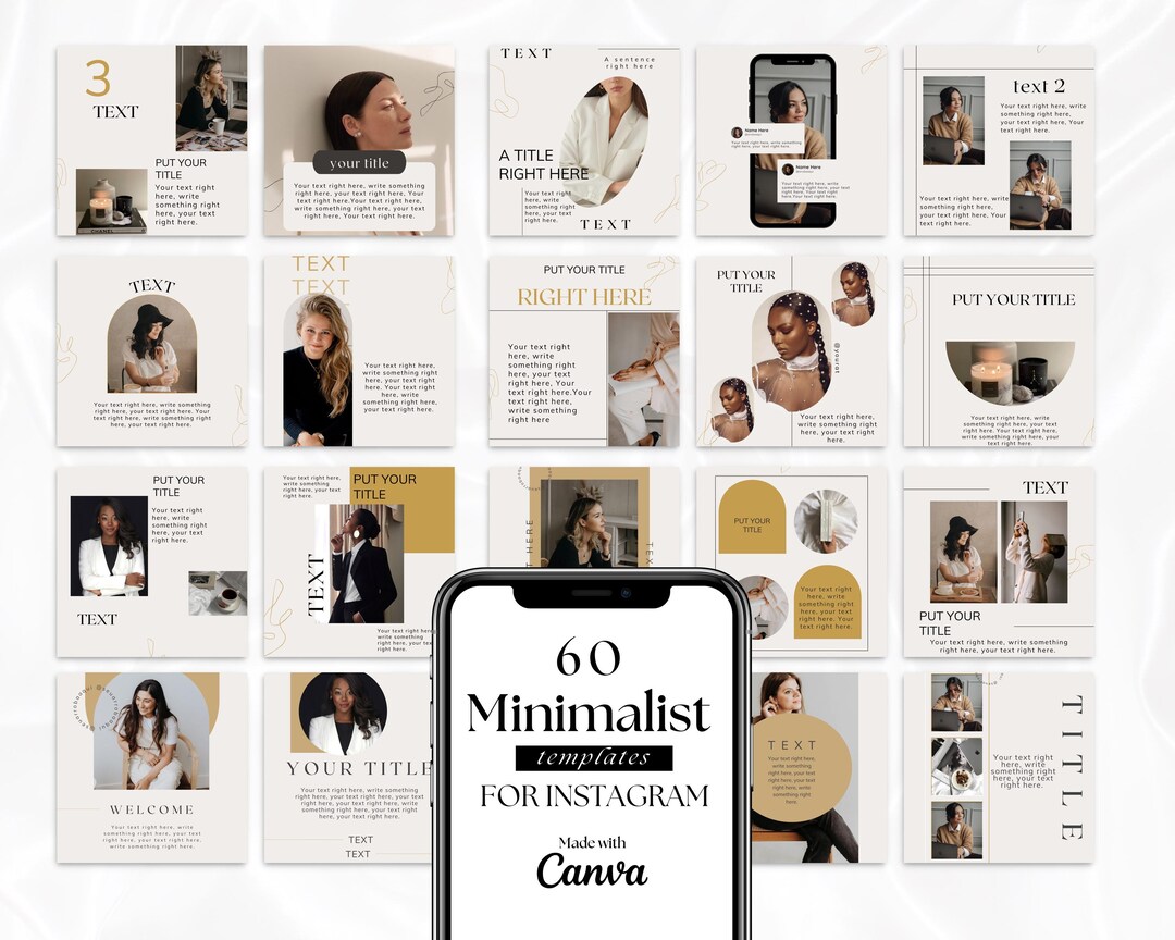 Neutral MINIMALIST Canva Templates Pack | Elegant Sophisticated ...