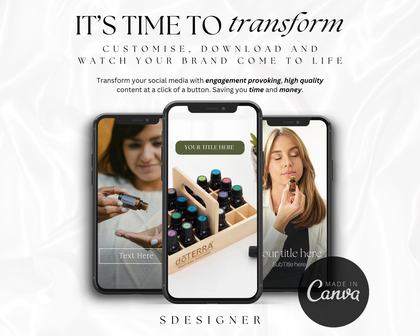 DOTERRA Minimalist Green Canva Templates | Editable Instagram Posts ...