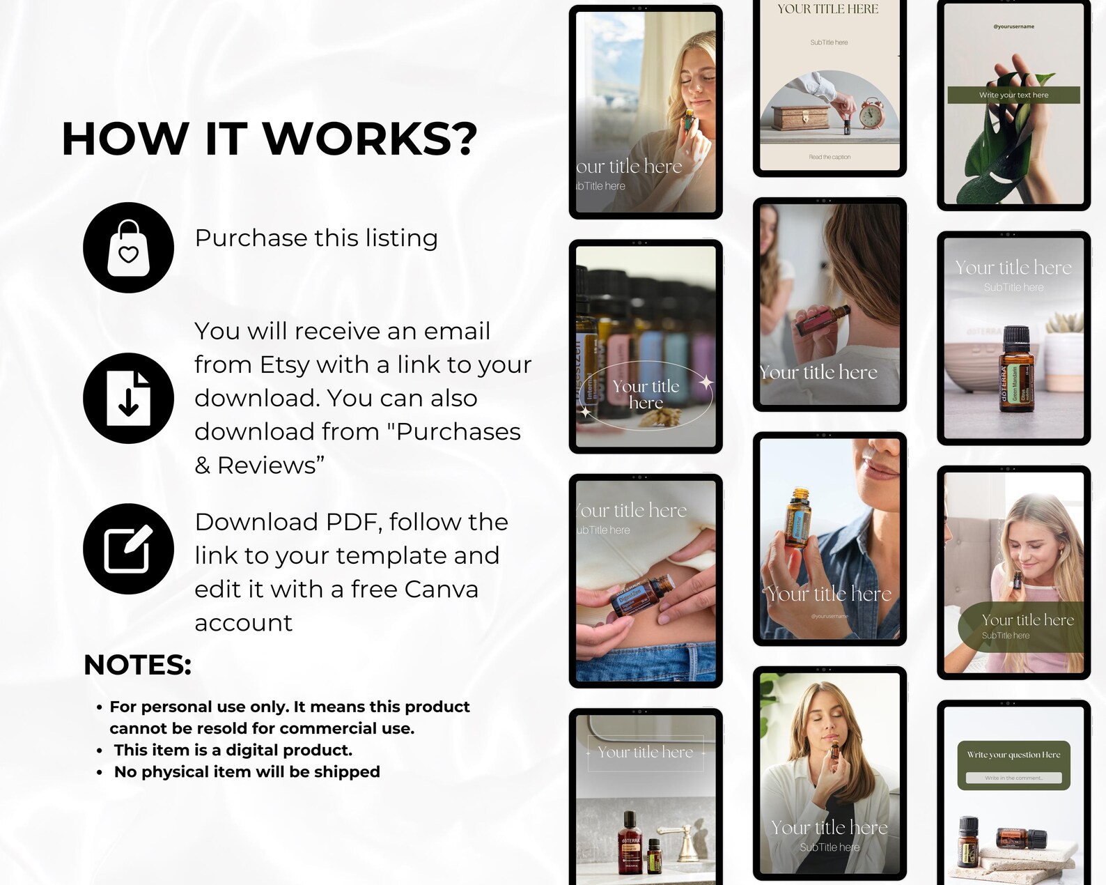 DOTERRA Minimalist Green Canva Templates Editable Instagram Posts ...