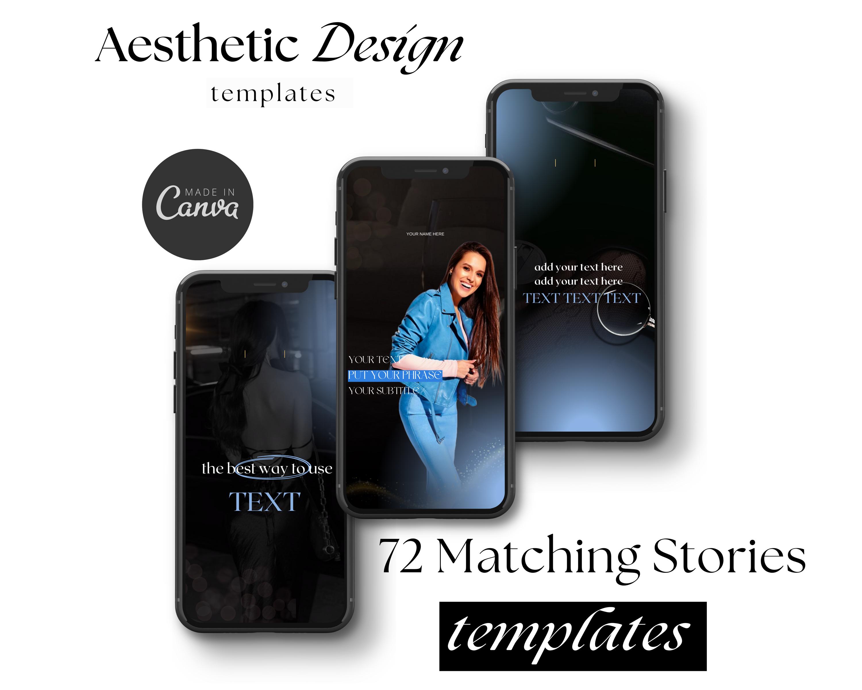 Black & Blue Instagram Templates | 72 Canva Social Media Posts - Etsy