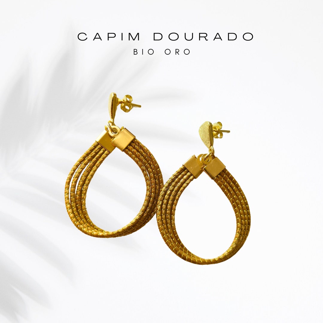 Capim Dourado Earrings Golden Grass Handcrafted Exotic Jewelry ...