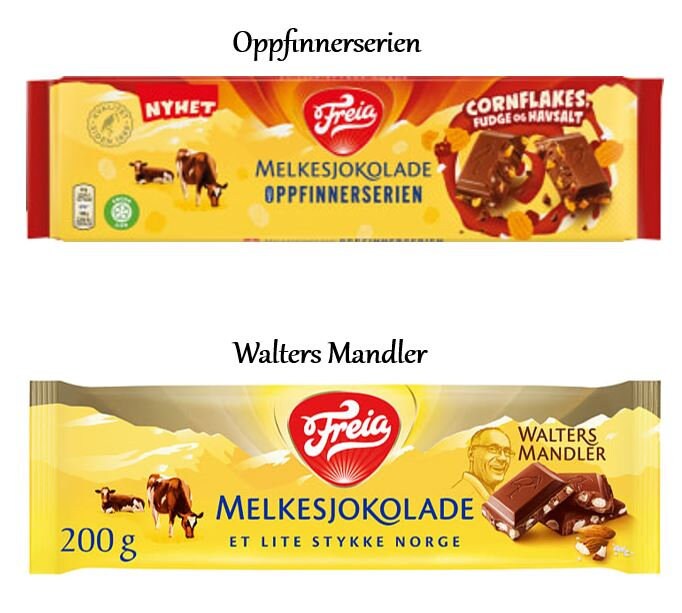 Large Freia Chocolate Bars 150-200g/5.3-7.0oz Each. Classic Norwegian ...