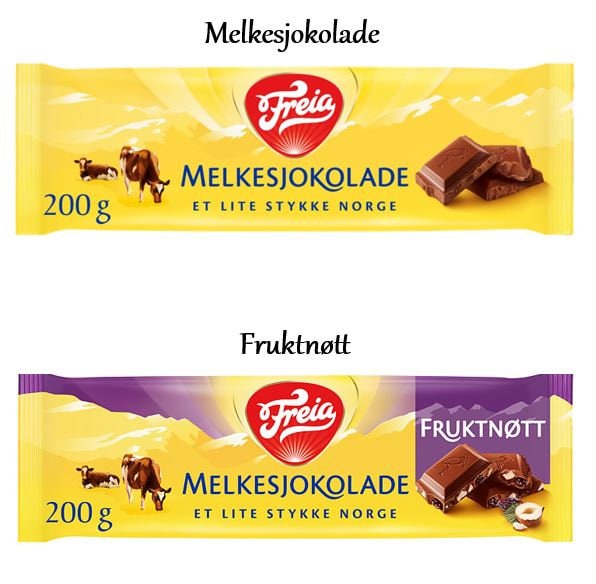 Large Freia Chocolate Bars 150-200g/5.3-7.0oz Each. Classic Norwegian ...