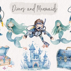 Watercolor Underwater Clipart Bundle, Cute Ocean Animals PNG, Undersea ...
