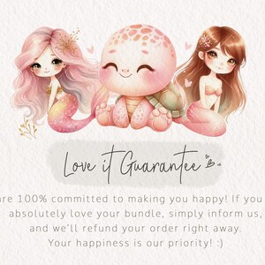 Watercolor Mermaid Clipart Bundle, Pink Mermaid Clip Art Set, Cute ...