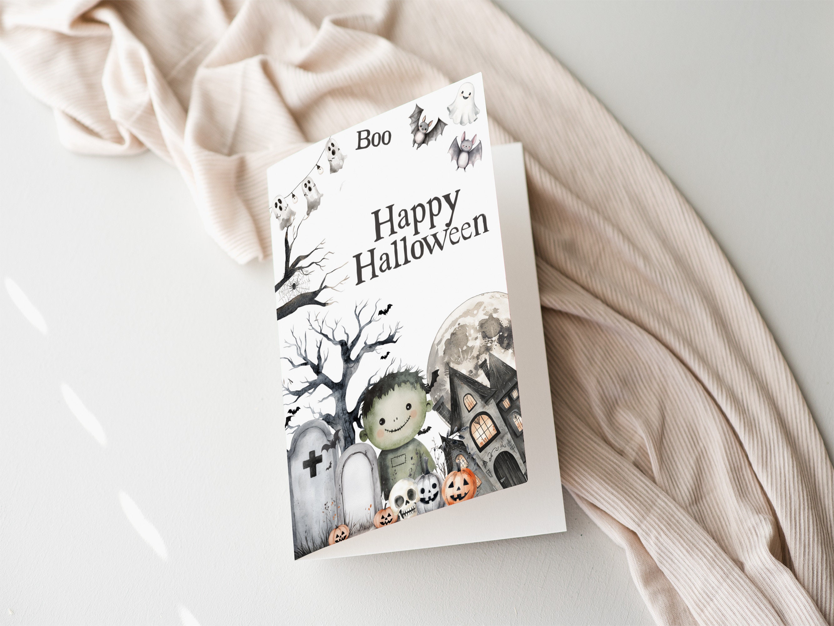 Cute Halloween Clipart Bundle, Watercolor Happy Halloween Clip Art ...