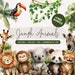 Baby Jungle Animals Clipart, Watercolor Jungle Clip Art Bundle, Jungle ...
