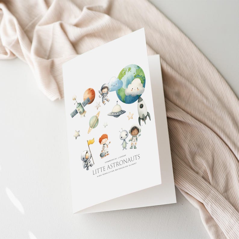 Watercolor Space Clipart PNG, Cute Astronaut & Planets, Rocket ...