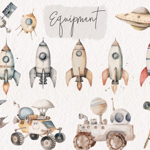 Watercolor Space Clipart Bundle, Cute Astronaut Nursery Decor ...