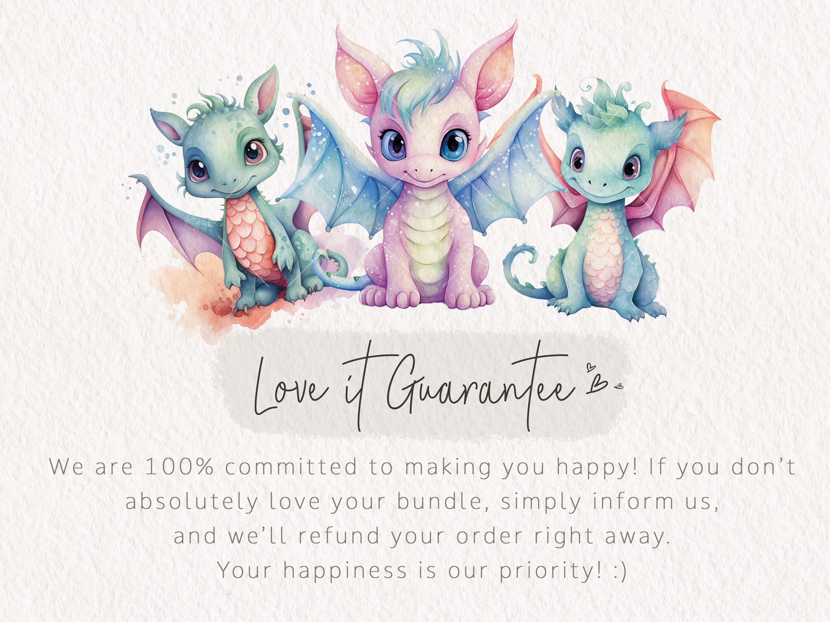 Watercolor Dragon Clipart Bundle, Pastel Dragon Clip Art Set, Fantasy ...