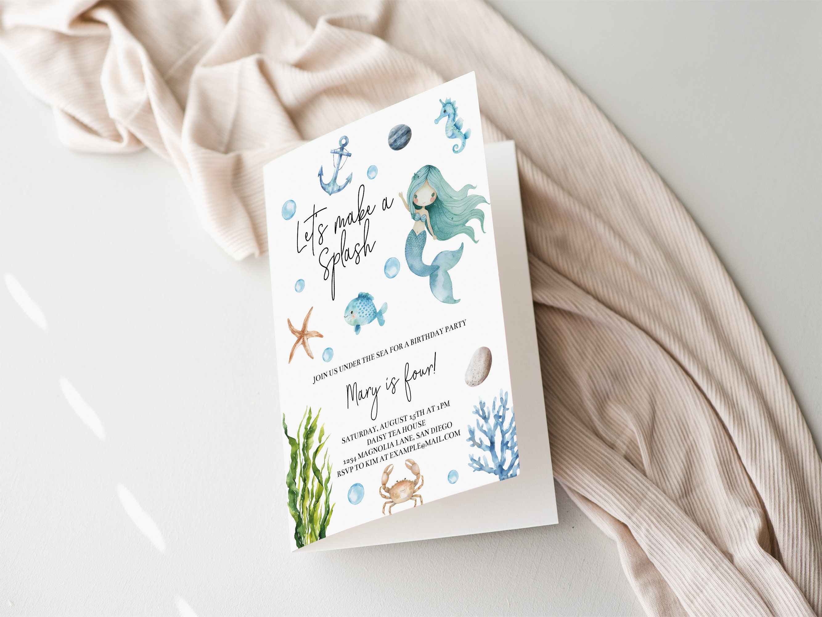 Watercolor Underwater Clipart Bundle, Cute Ocean Animals PNG, Undersea ...