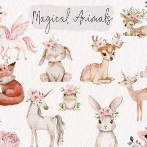 Watercolor Fairy Clipart Bundle, Cute Fairy PNG, Pink Fairy Garden ...