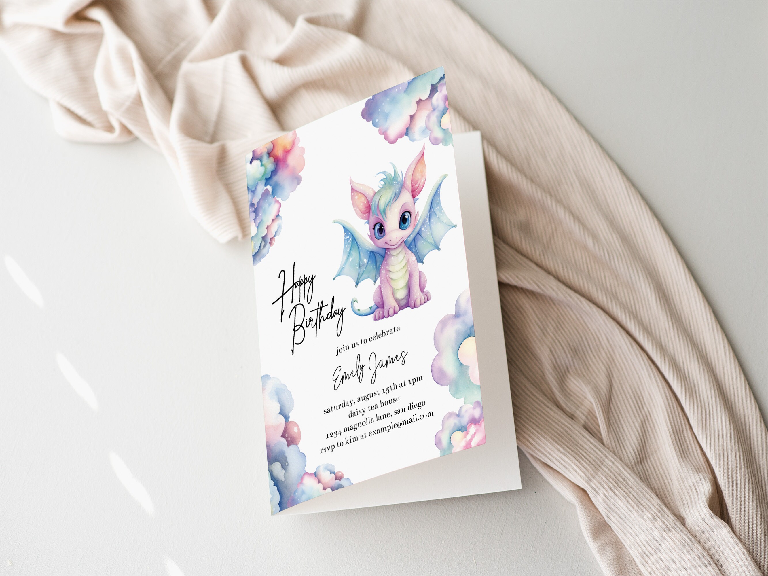 Watercolor Dragon Clipart Bundle, Pastel Dragon Clip Art Set, Fantasy ...