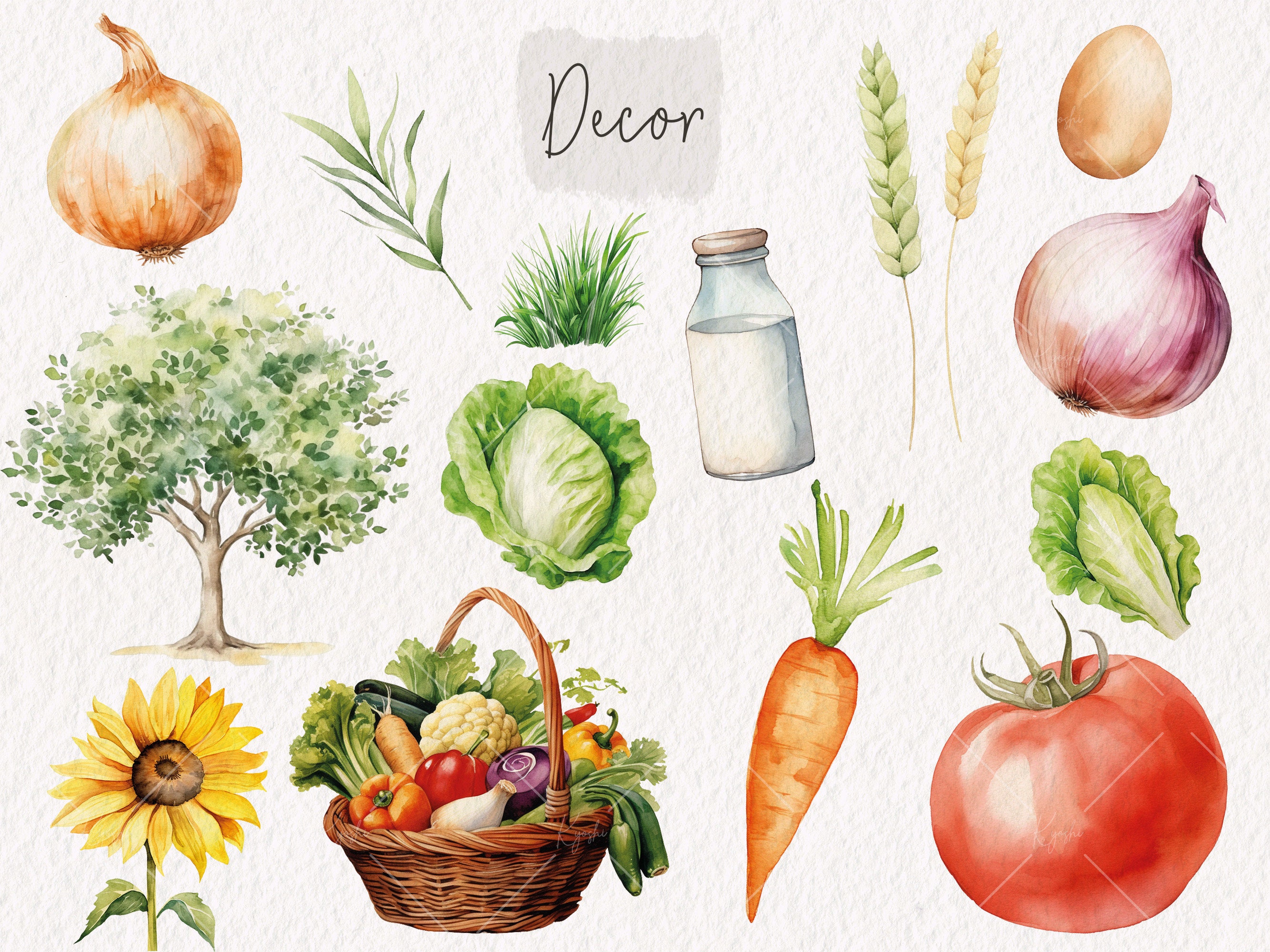 Watercolor Farm Clipart Bundle, Cute Farm Animals PNG, Farm PNG, Farm ...