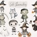 Cute Halloween Clipart Bundle, Watercolor Happy Halloween Clip Art ...