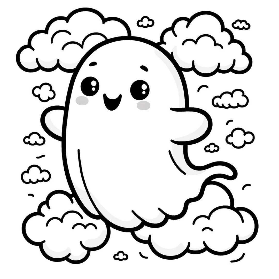 Happy Ghosts Colouring Pages Pack of 10 Printable Sheets for Kids - Etsy UK