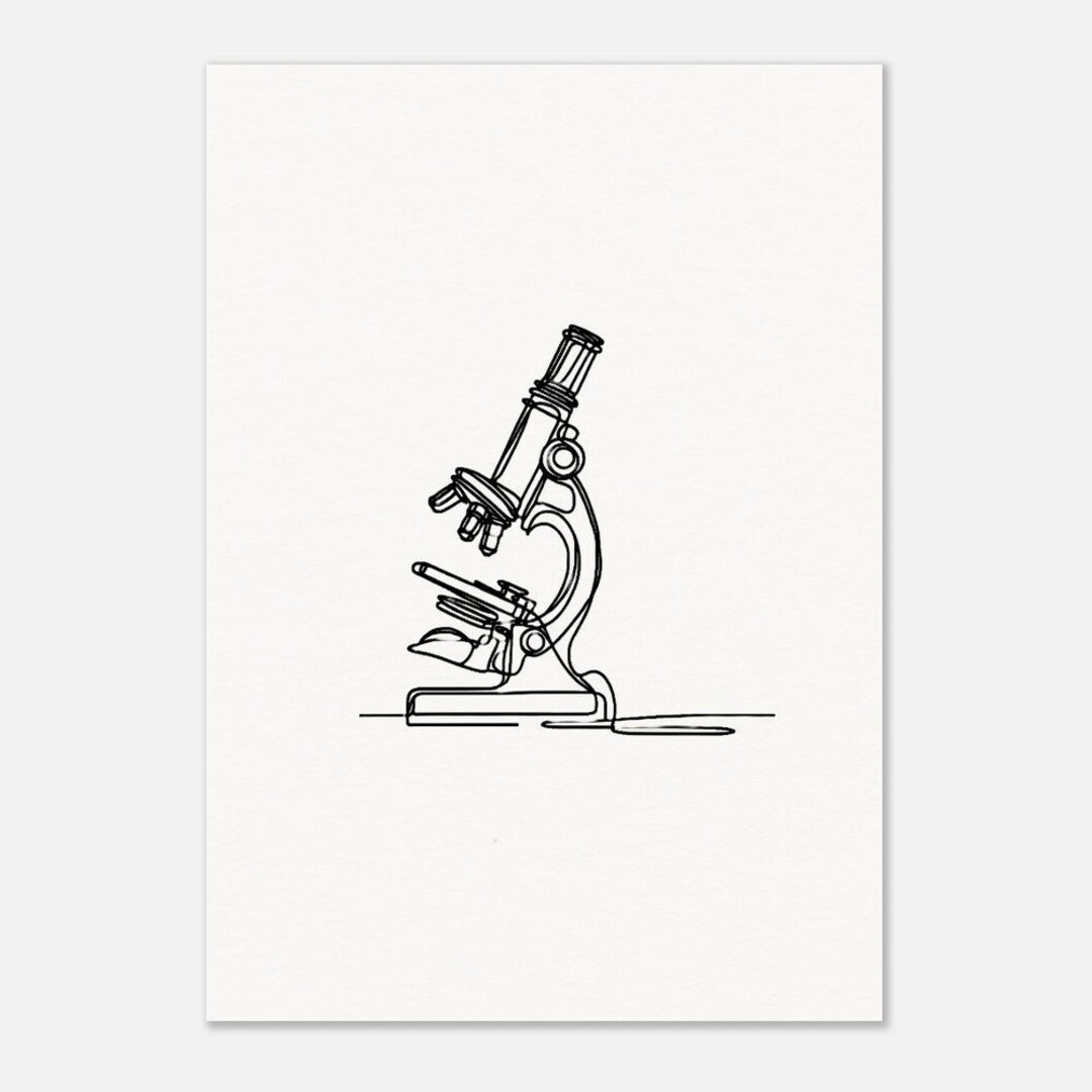 Microscope 1986 B&W Minimalist Line Art Print Limited Edition on ...