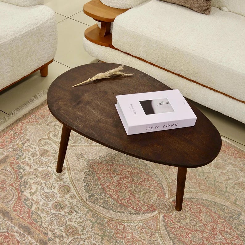 Handmade Egg Shape Coffee Table: Birch Plywood Scandinavian Style - Etsy