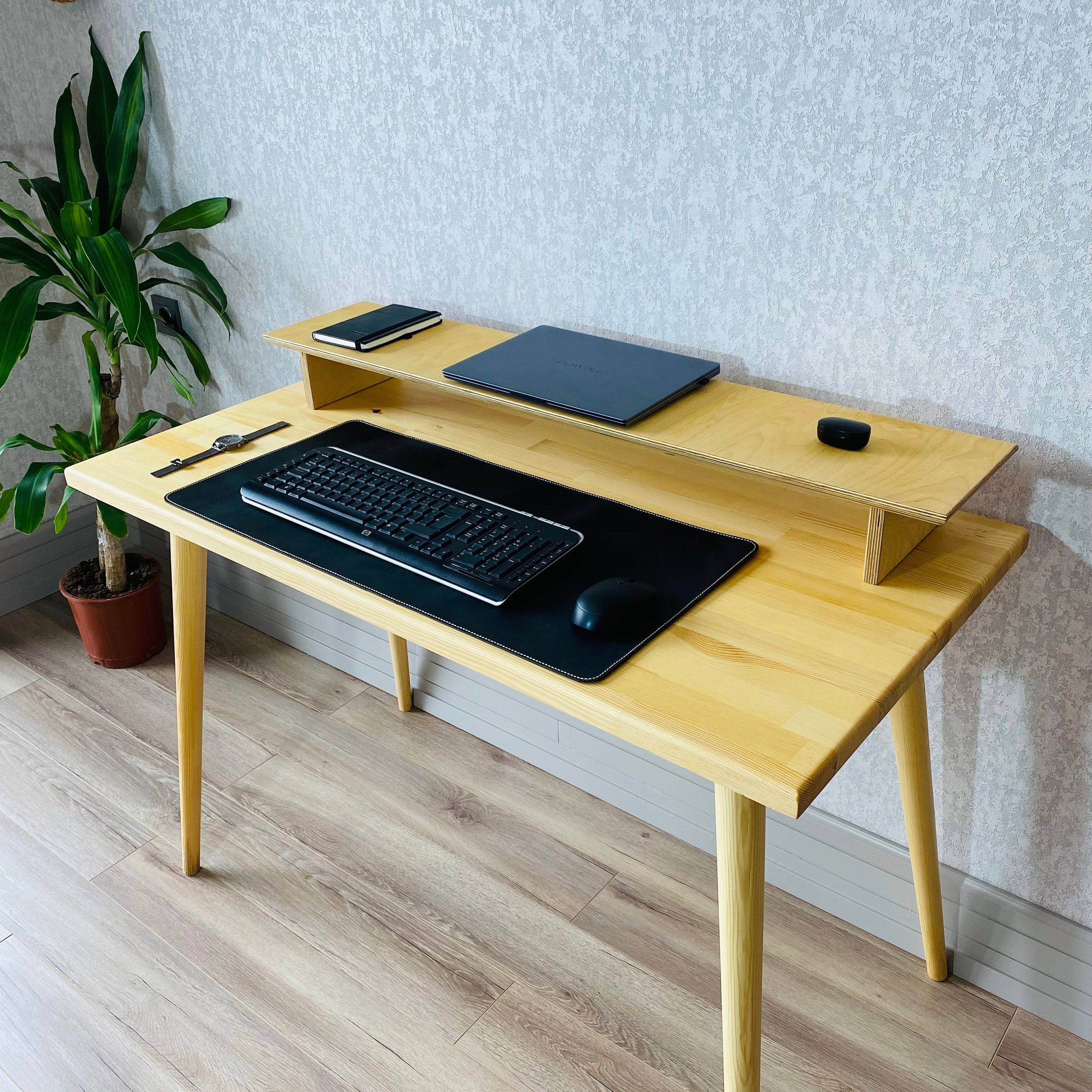 Desk Shelf, Desk Stand, Wooden Desk Shelf, Monitor Riser, Monitor Shelf ...